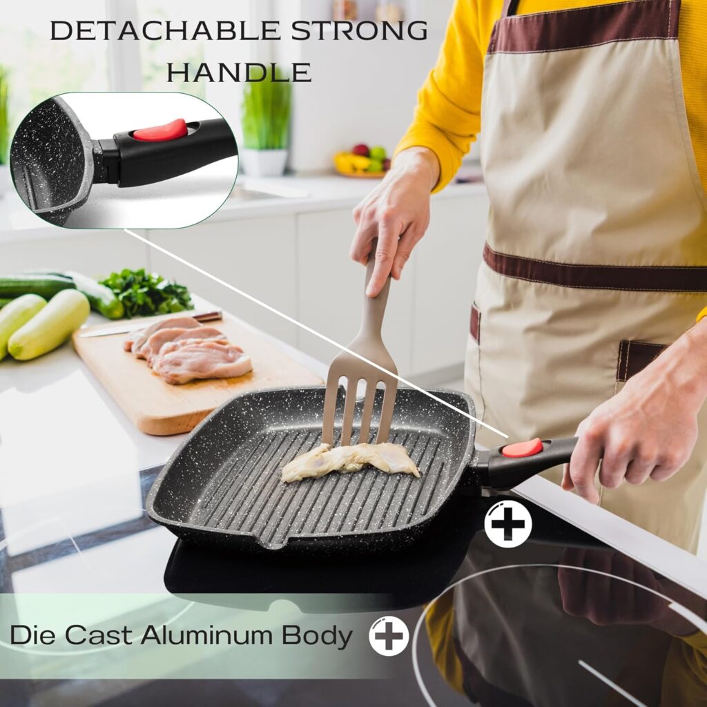 Square Grill Pan For Indoor Cooking, Rv Die Casting Aluminum Grill Pan ...