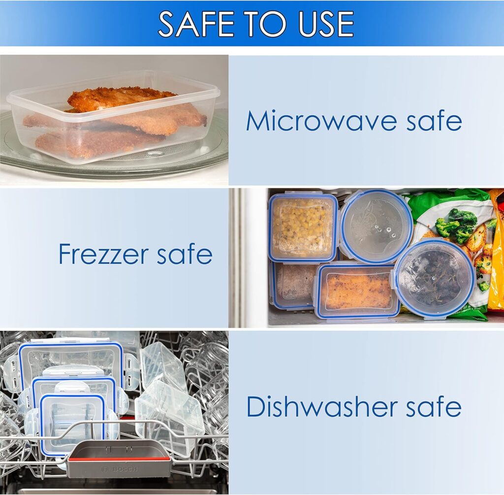 Air Tight 16 Piece Plastic Food Storage Containers with Lids, Safe ...