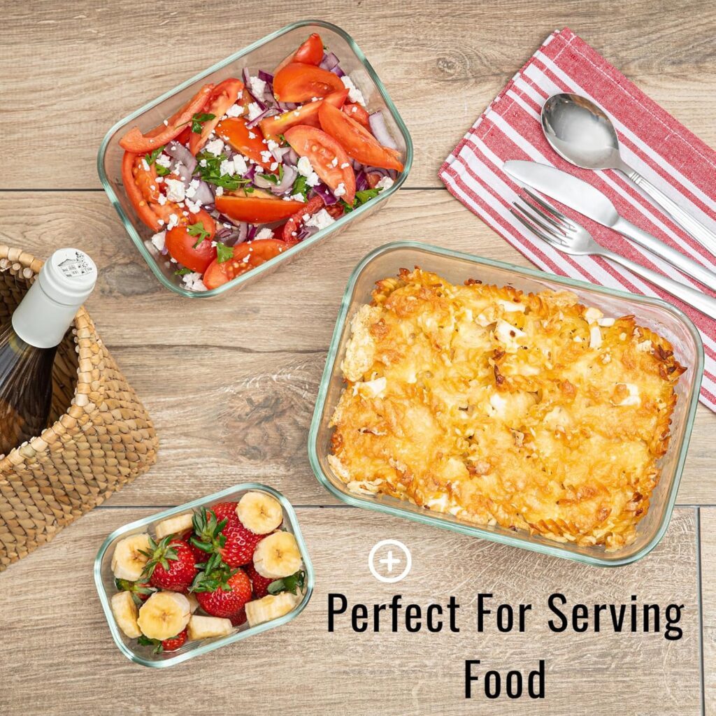 Extra Large Glass Storage Containers With Lids Set of 3, 101 Oz/ 54 Oz ...