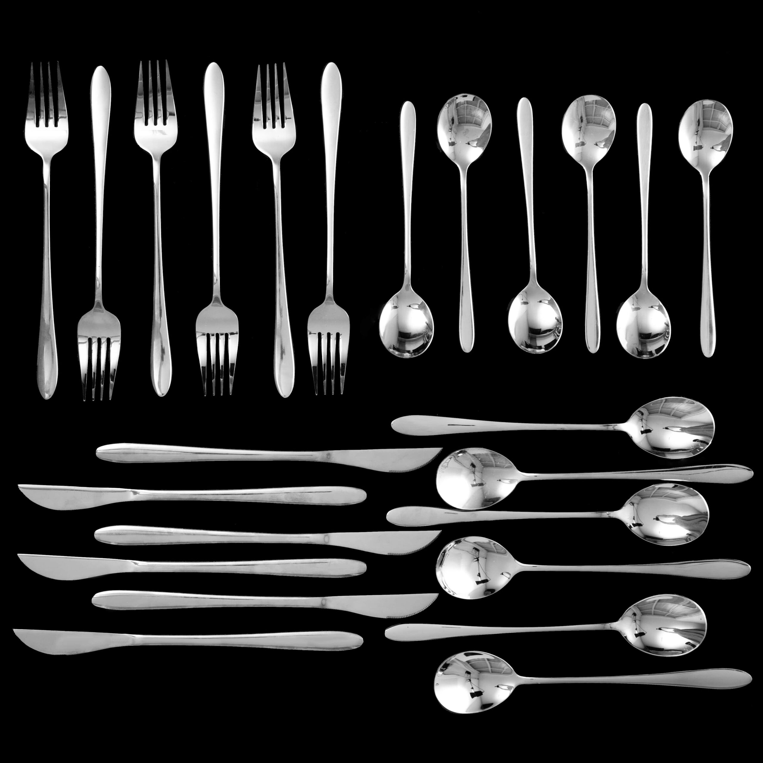 24 pcs Silverware Set For 6, Stainless Steel Flatware Set, Utensils Set ...