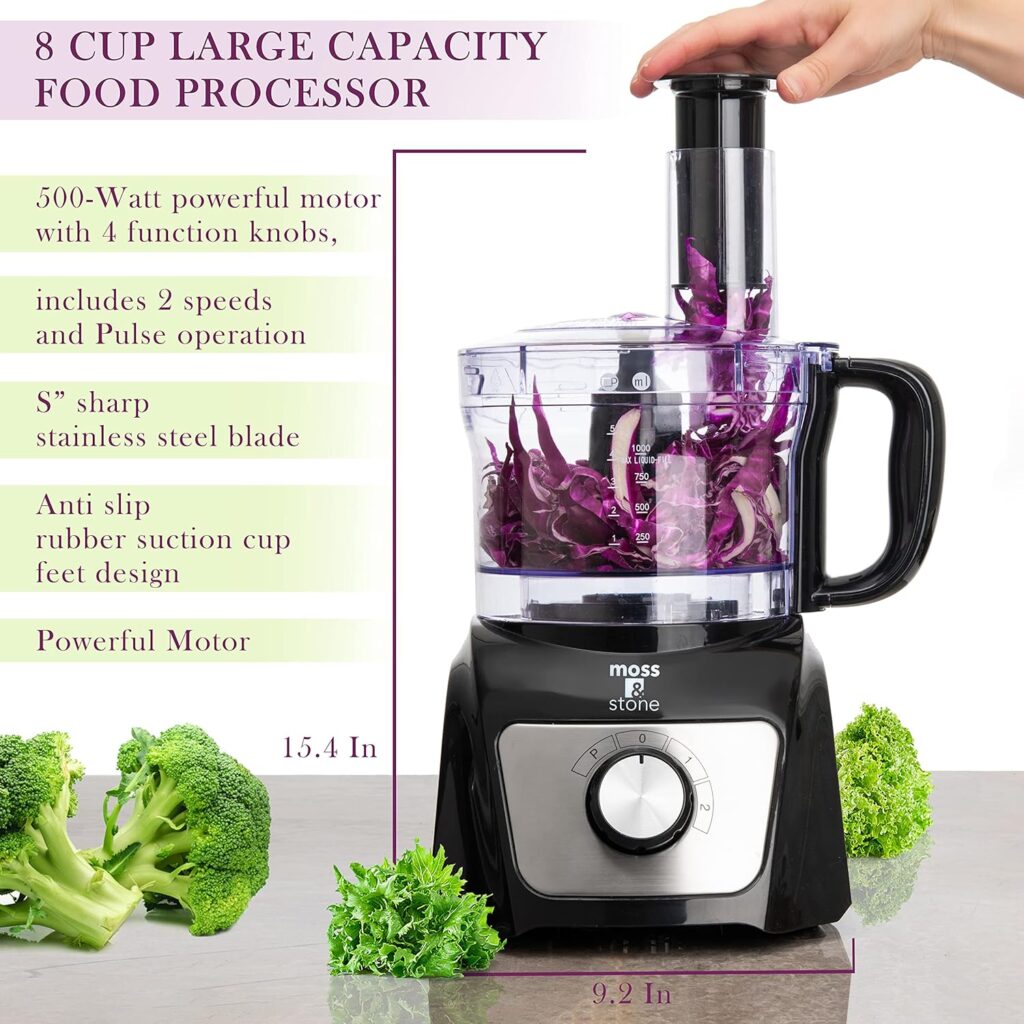 Food Processor 8 Cup Strong Vegetable Chopper for Dicing, Chopping ...